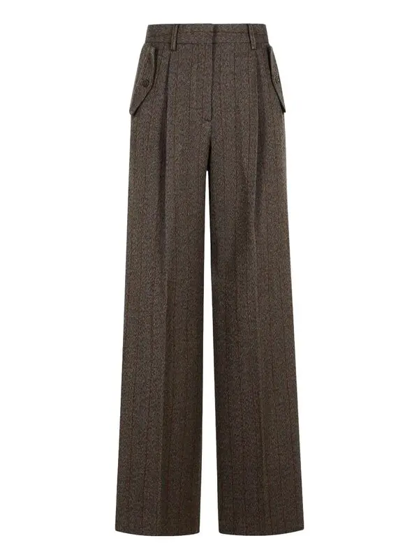 Golden Goose Pinstriped Wool Pants - Brown