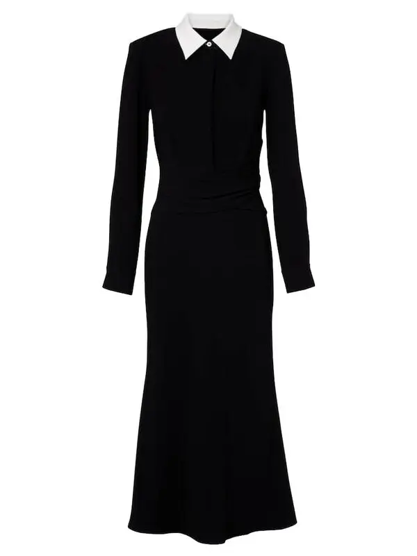 Roland Mouret Satin Crêpe Midi Shirt Dress - Black