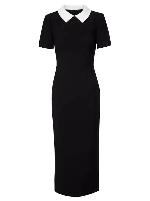 Roland Mouret Satin Crêpe Midi Dress - Black