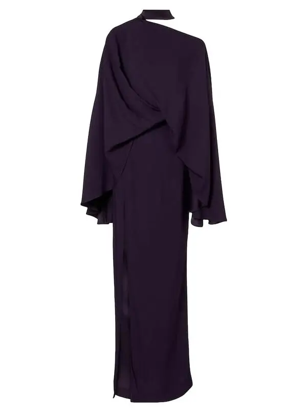 TALLER MARMO Brooks Scarf-detail Crêpe Cady Gown - Purple