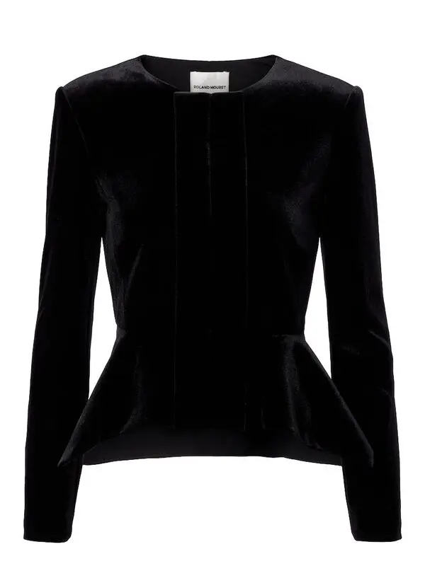 Roland Mouret Velvet Peplum Jacket - Black