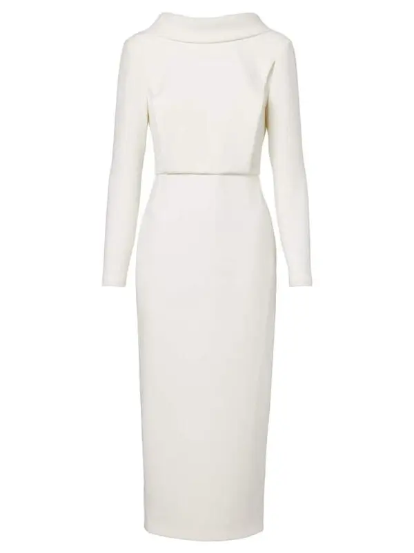 Roland Mouret Crêpe Midi Dress - White