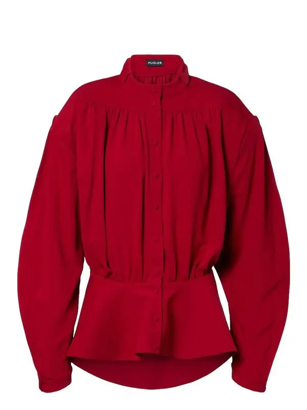 MUGLER Re/edit Hiver Russe Crêpe Twill Blouse - Red