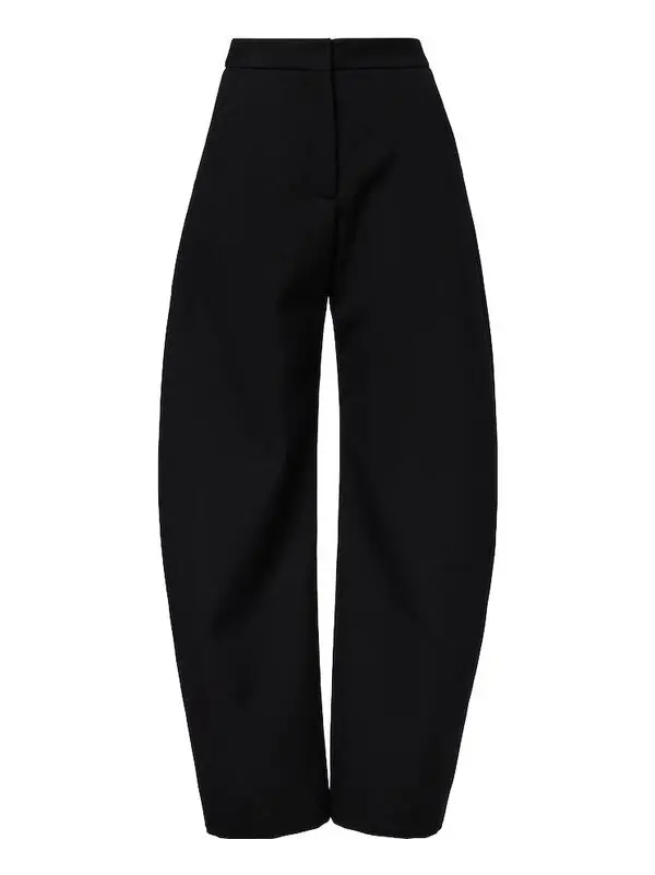 Alaïa Wool Barrel-leg Pants - Black