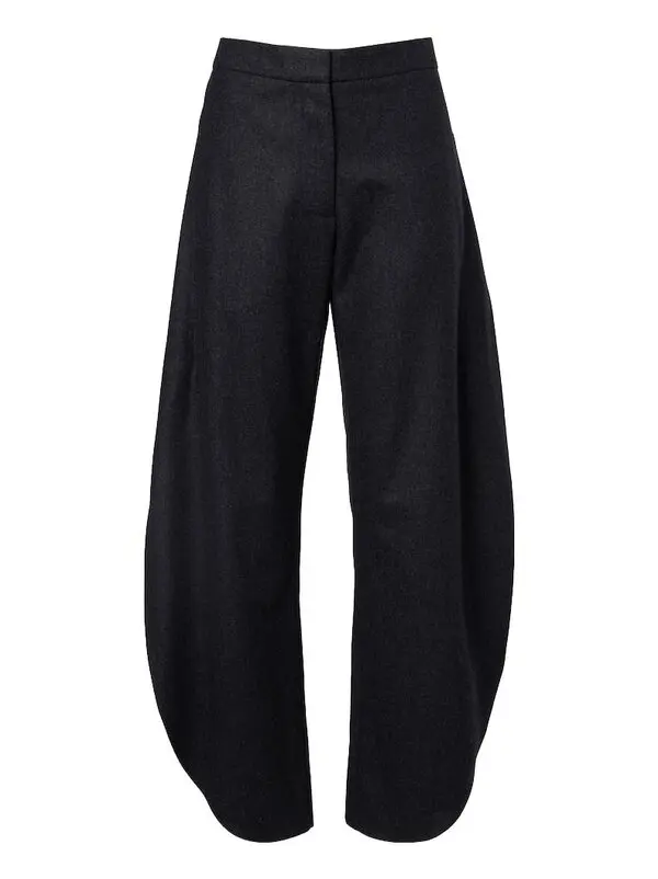 Alaïa Wool Barrel-leg Trousers - Grey