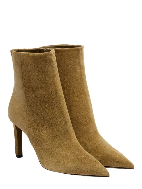 JIMMY CHOO Frankie 85 Suede Ankle Boots - Green