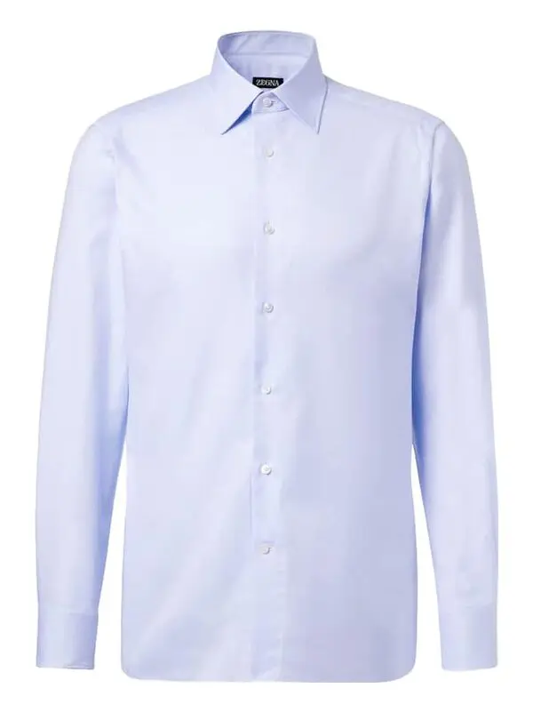 Zegna Cotton Poplin Shirt - Blue