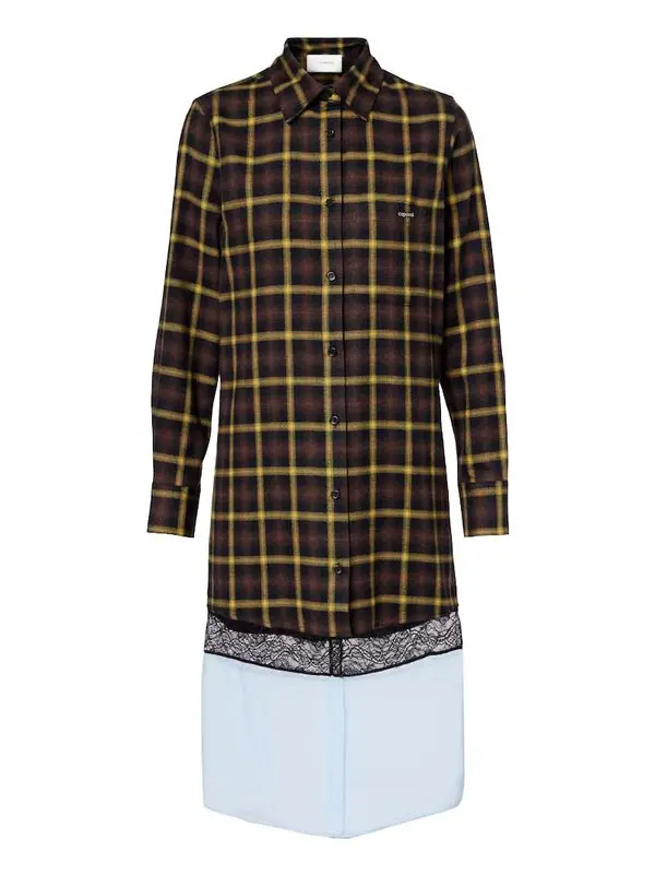Coperni Checked Shirt Dress - Multicoloured