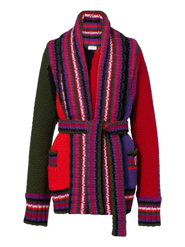 Emilio Pucci Striped Wool Wrap Cardigan - Multicoloured