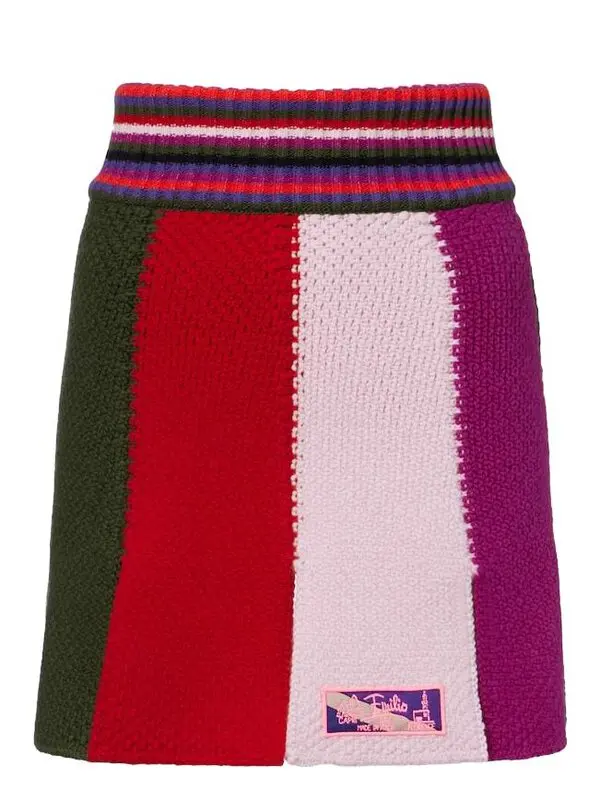 Emilio Pucci Striped Wool-blend Miniskirt - Multicoloured