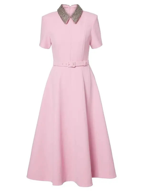 Rebecca Vallance Xena Embellished Crêpe Midi Dress - Pink