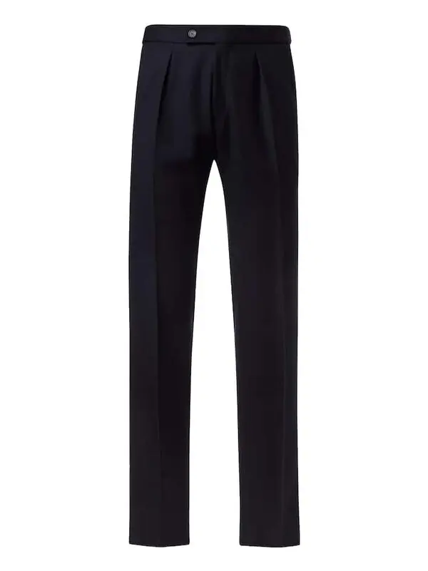 SLOWEAR Virgin Wool Tapered Trousers - Blue