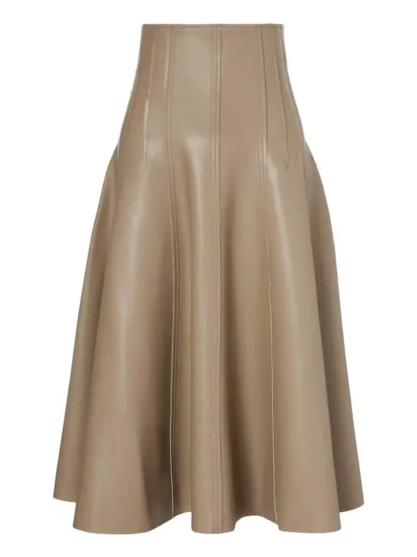 Norma Kamali Flared Midi Skirt - Beige