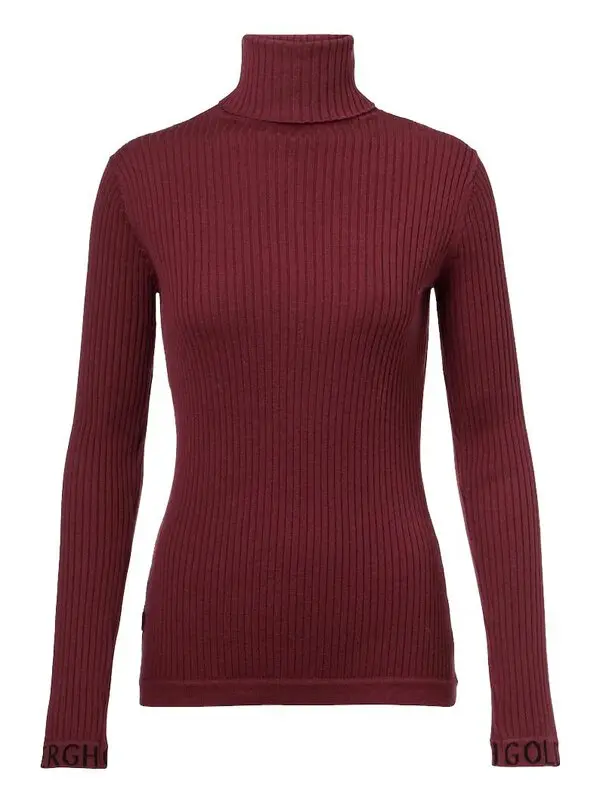 Goldbergh Ribbed-knit Turtleneck Sweater - Burgundy