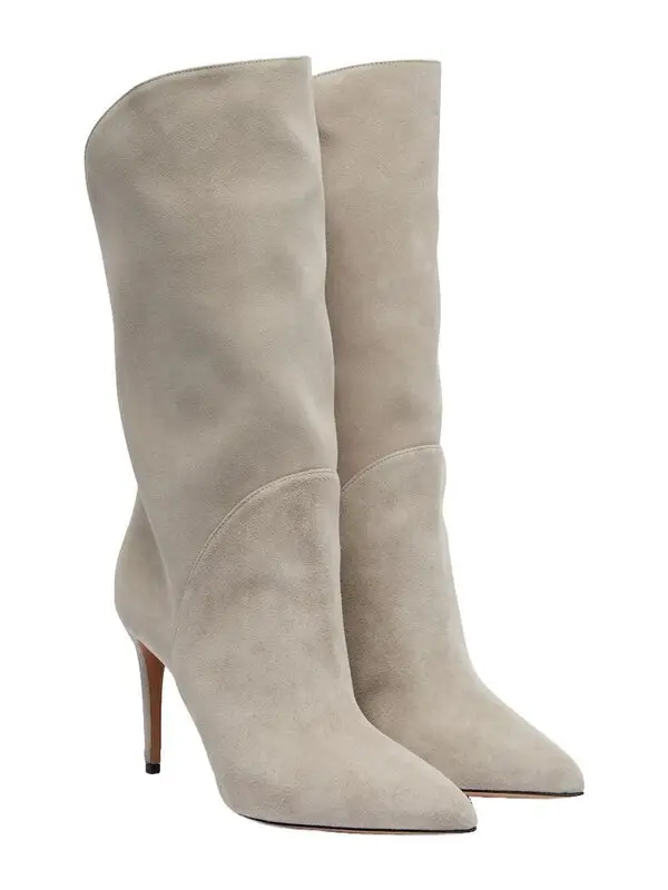 Paris Texas Gaia 85 Suede Ankle Boots - Grey