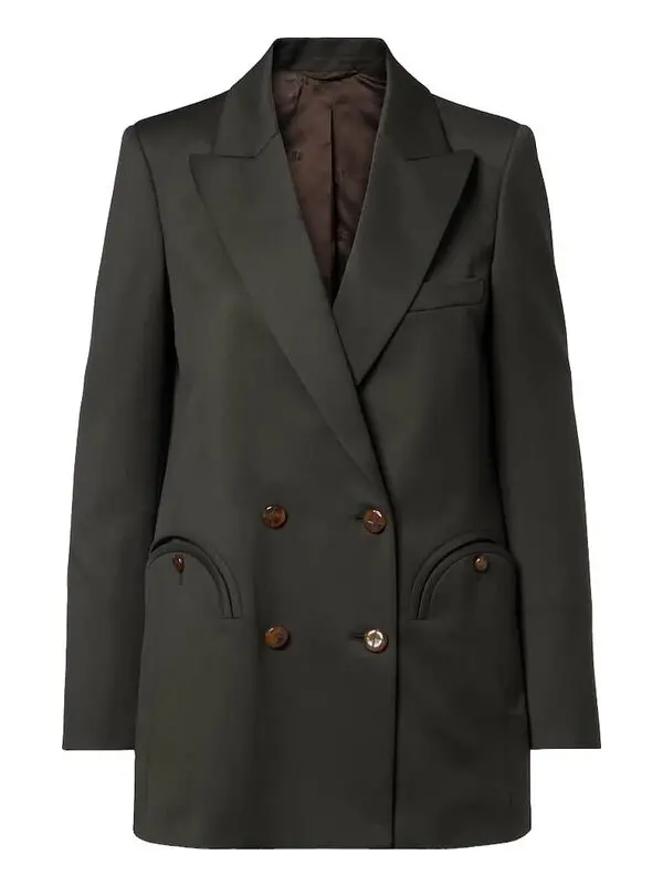 BLAZÉ MILANO Everyday Double-breasted Wool And Mohair Blazer - Green