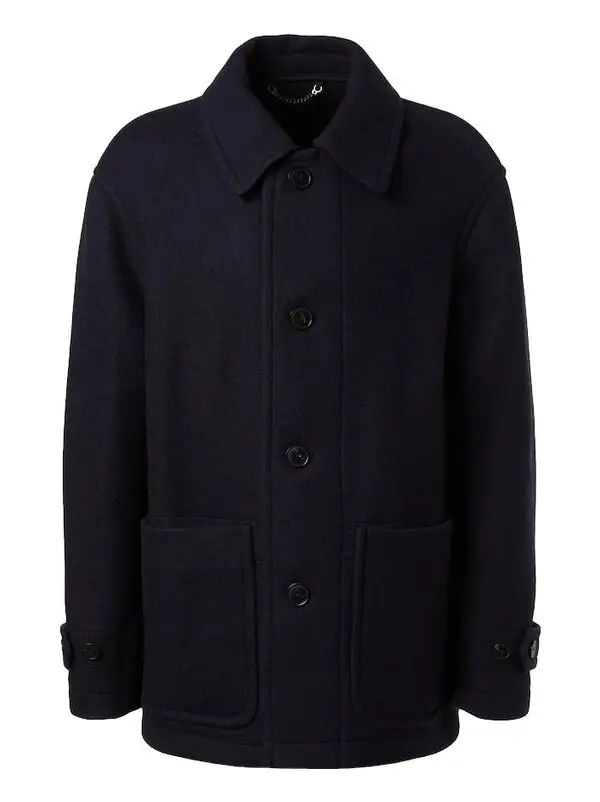 Dries Van Noten Wool And Cotton Buttoned Coat - Blue