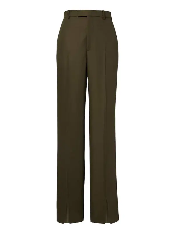 Gucci Wide-leg Wool And Mohair Trousers - Green