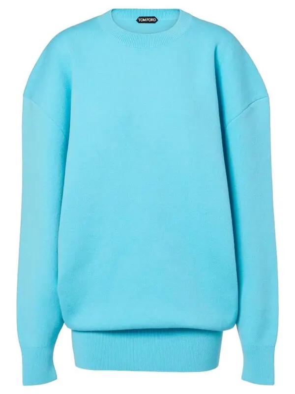 TOM FORD Wool And Cashmere-blend Sweater Dress - Blue