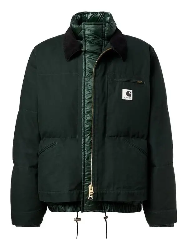 Sacai X Carhartt Cotton Canvas Down Jacket - Green