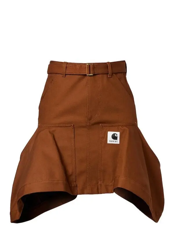 Sacai X Carhartt Canvas Miniskirt - Brown