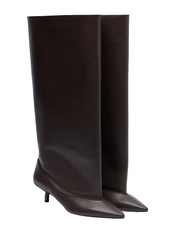 Jacquemus Tourni Leather Knee-high Boots - Black