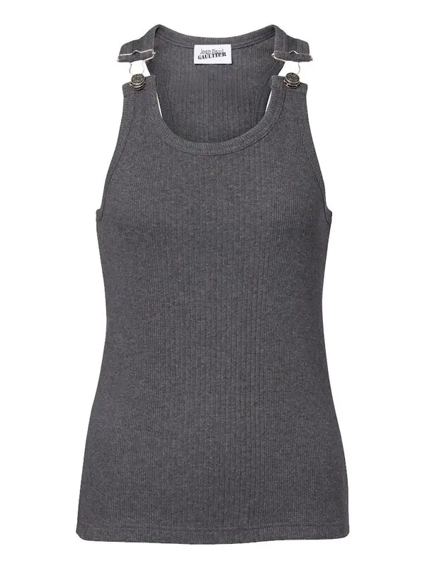 Jean Paul Gaultier Cotton Jersey Tank Top - Grey