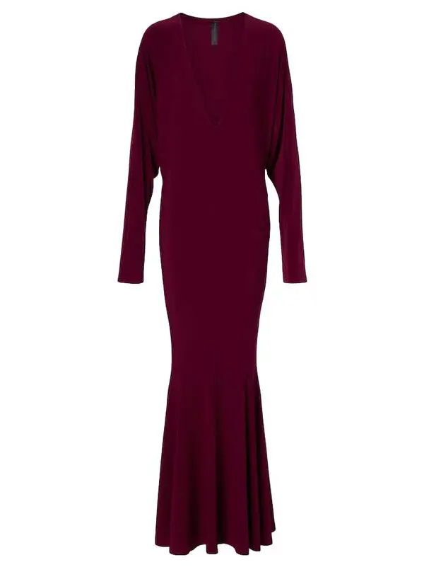Norma Kamali Flared Gown - Burgundy