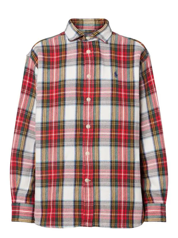 Polo Ralph Lauren Plaid Cotton Fleece Shirt - Red