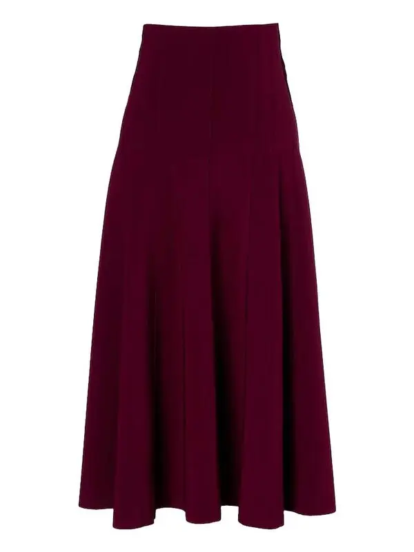 Norma Kamali High-rise Midi Skirt - Burgundy
