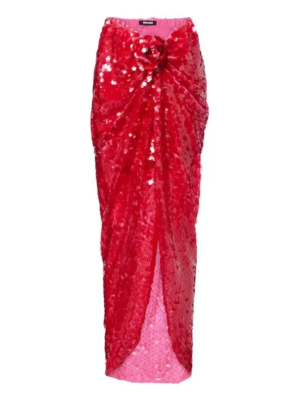 Remain Birger Christensen Asymmetric Sequined Maxi Skirt - Pink