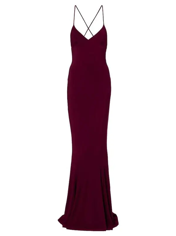 Norma Kamali Jersey Gown - Burgundy