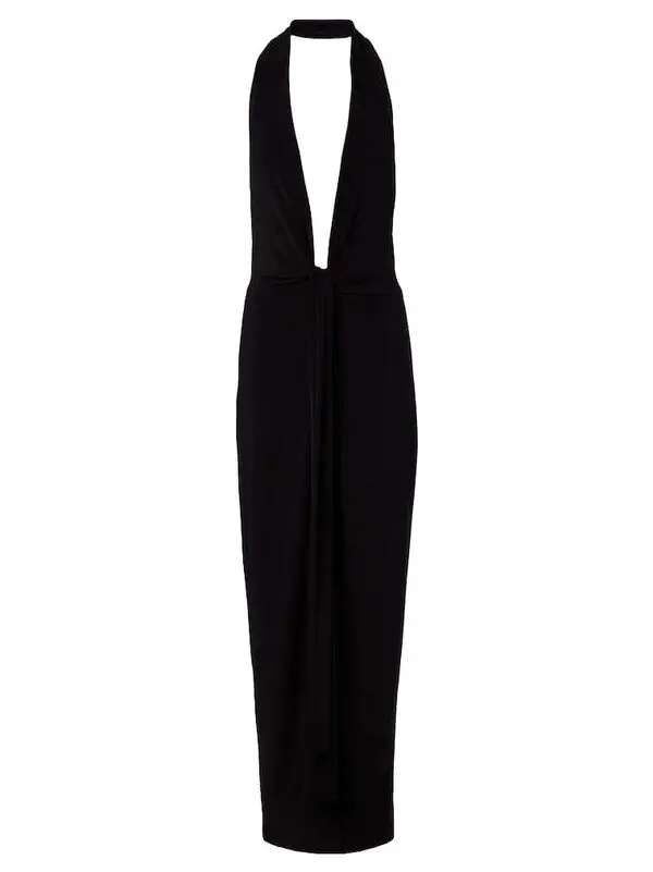 Norma Kamali Halterneck Maxi Dress - Black