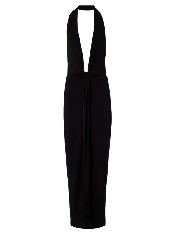 Norma Kamali Halterneck Maxi Dress - Black