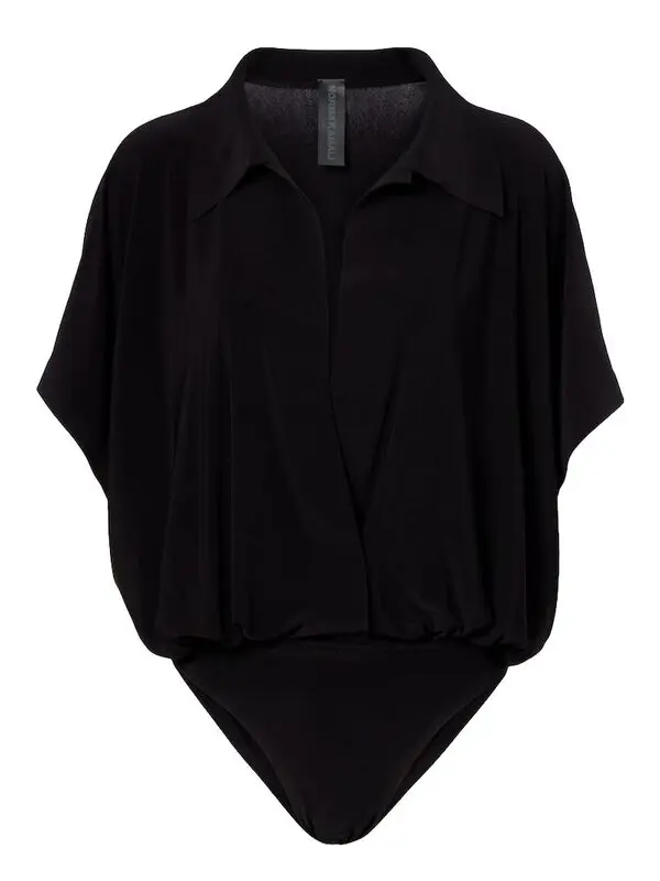 Norma Kamali Oversized Shirt Bodysuit - Black