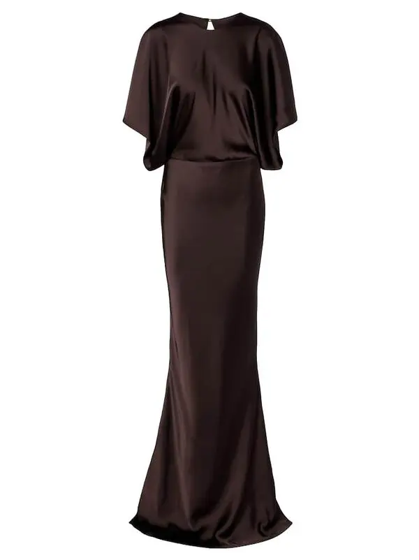 Norma Kamali Obie Draped Gown - Brown