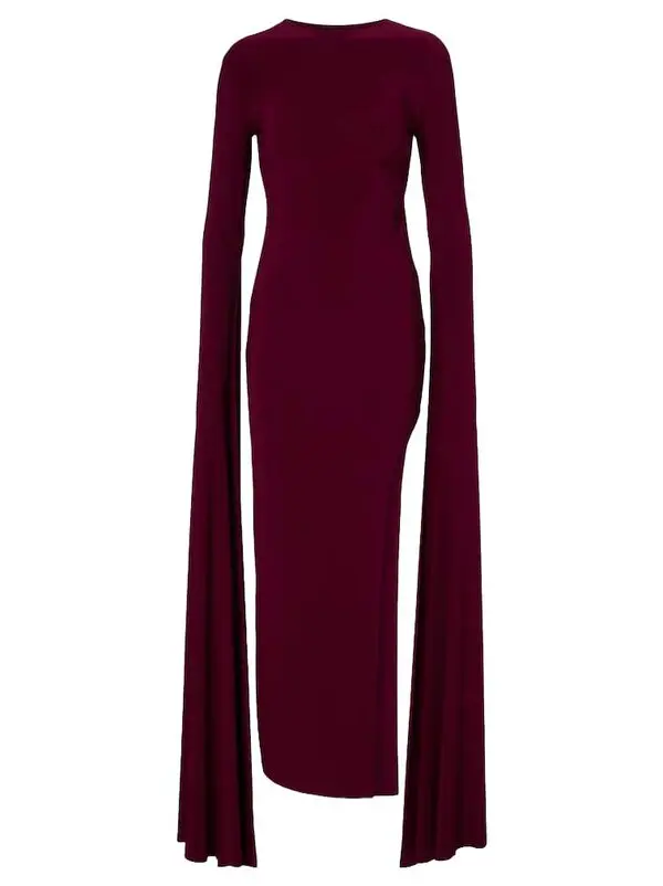 Norma Kamali Side-slit Gown - Burgundy