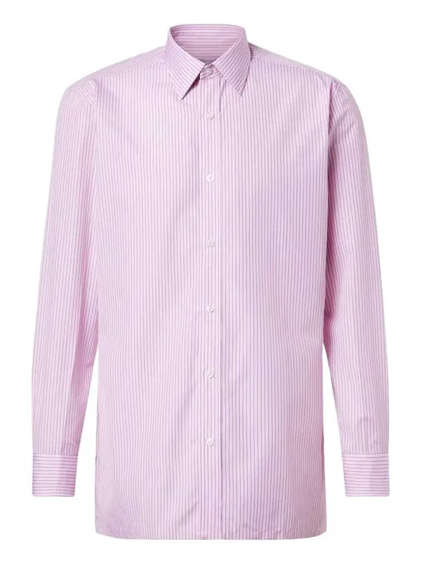 Charvet Striped Cotton Poplin Shirt - Pink