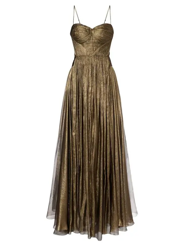 MARIA LUCIA HOHAN Allar Cutout Silk Mousseline Gown - Gold
