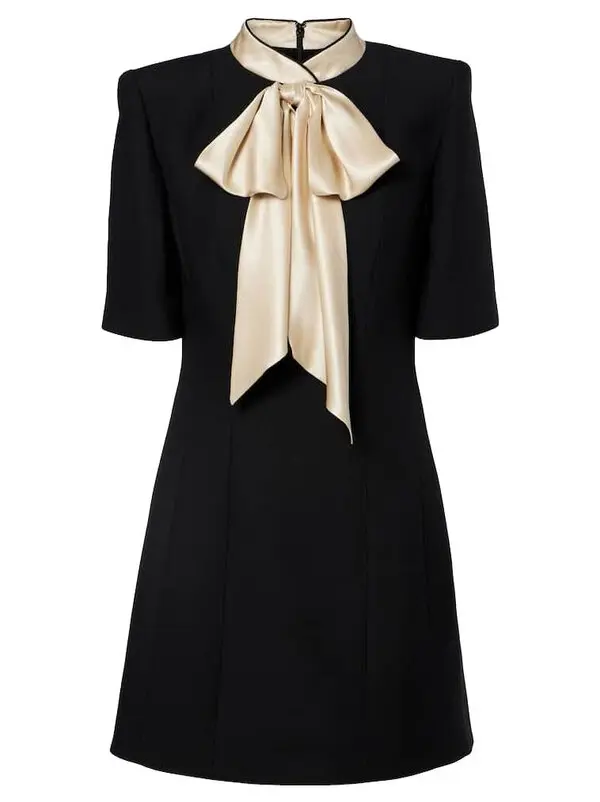 Valentino Garavani Crepe Couture Bow-detail Minidress - Black