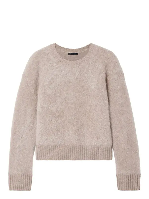JAMES PERSE Halo Brushed-cashmere Sweater - Beige