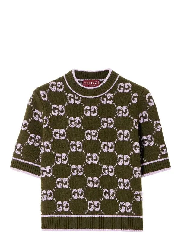 Gucci Wool-jacquard Sweater - Green