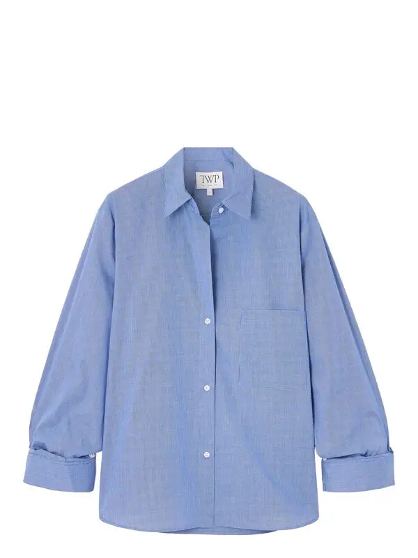 TWP Checked Cotton-poplin Shirt - Blue
