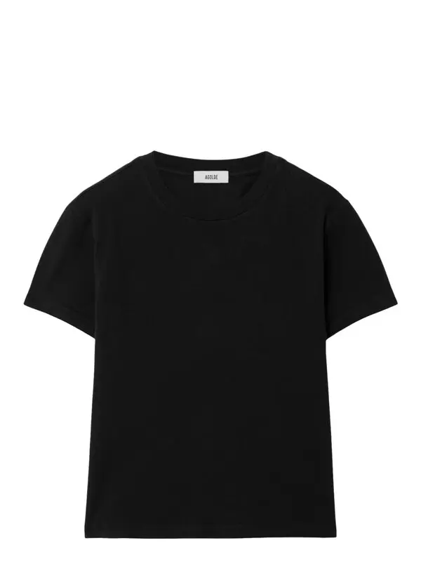 AGOLDE Adine Cropped Organic Cotton-jersey T-shirt - Black