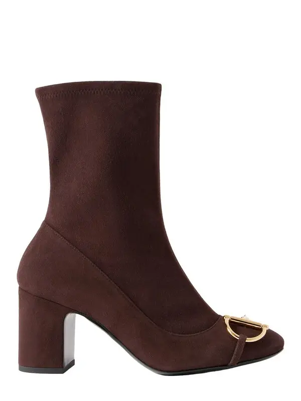 Gucci Horsebit-detailed Suede Ankle Boots - Brown