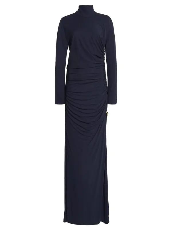 Bottega Veneta Knot-detailed Crepe-jersey Maxi Dress - Blue