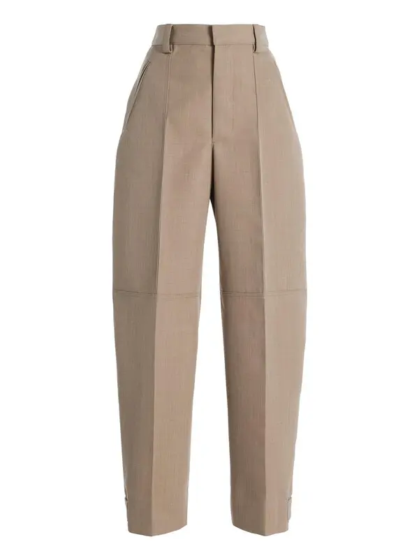 Bottega Veneta Wool-twill Tapered Trousers - Neutral