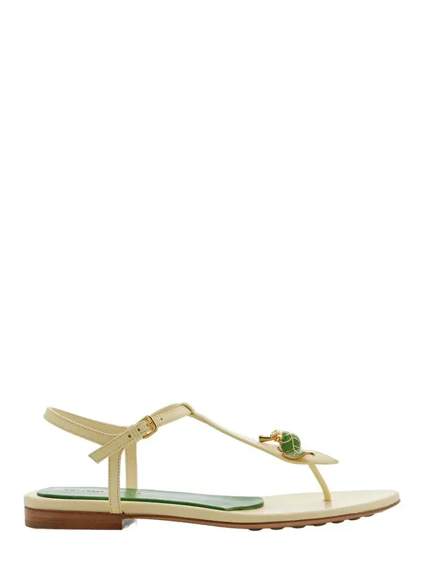 Bottega Veneta Rana Bamboo-detailed Leather Sandals - Yellow