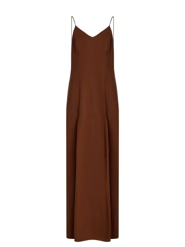 Jenni Kayne Florence Crepe Maxi Slip Dress - Brown