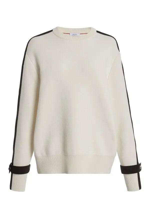 FERRAGAMO Hardware-detailed Knit Wool Sweater - White